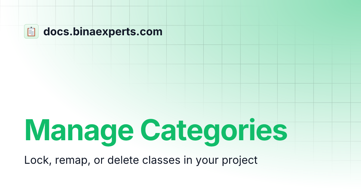 Manage Categories | docs.binaexperts.com